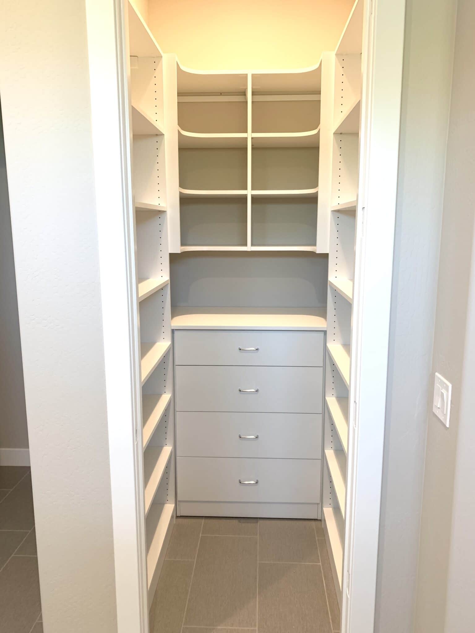 SMALL WALK-IN PANTRY | Austin-Morgan Closets